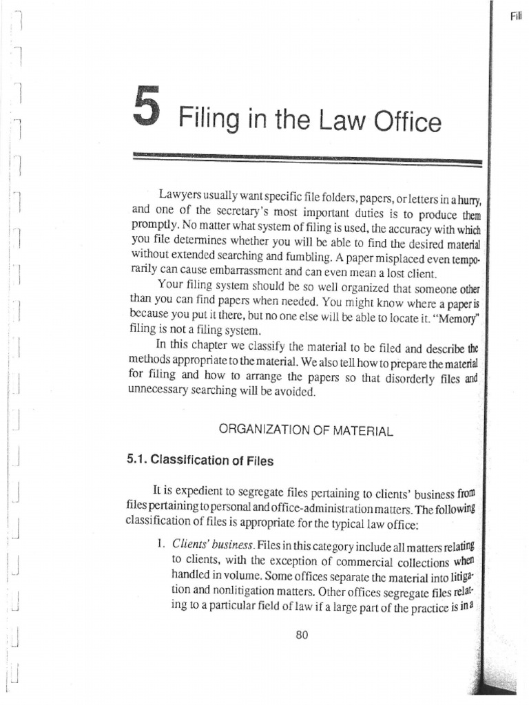 Chap. 5 Filing in The Law Office | PDF