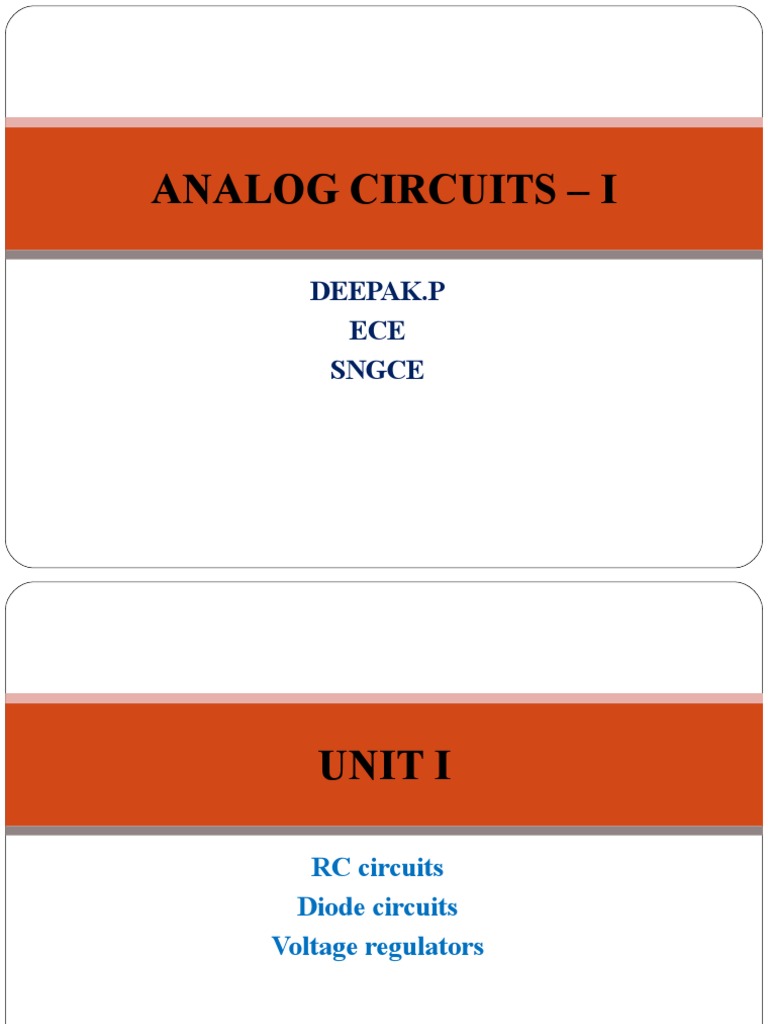 Analog Circuits - I | PDF | Rectifier | Diode