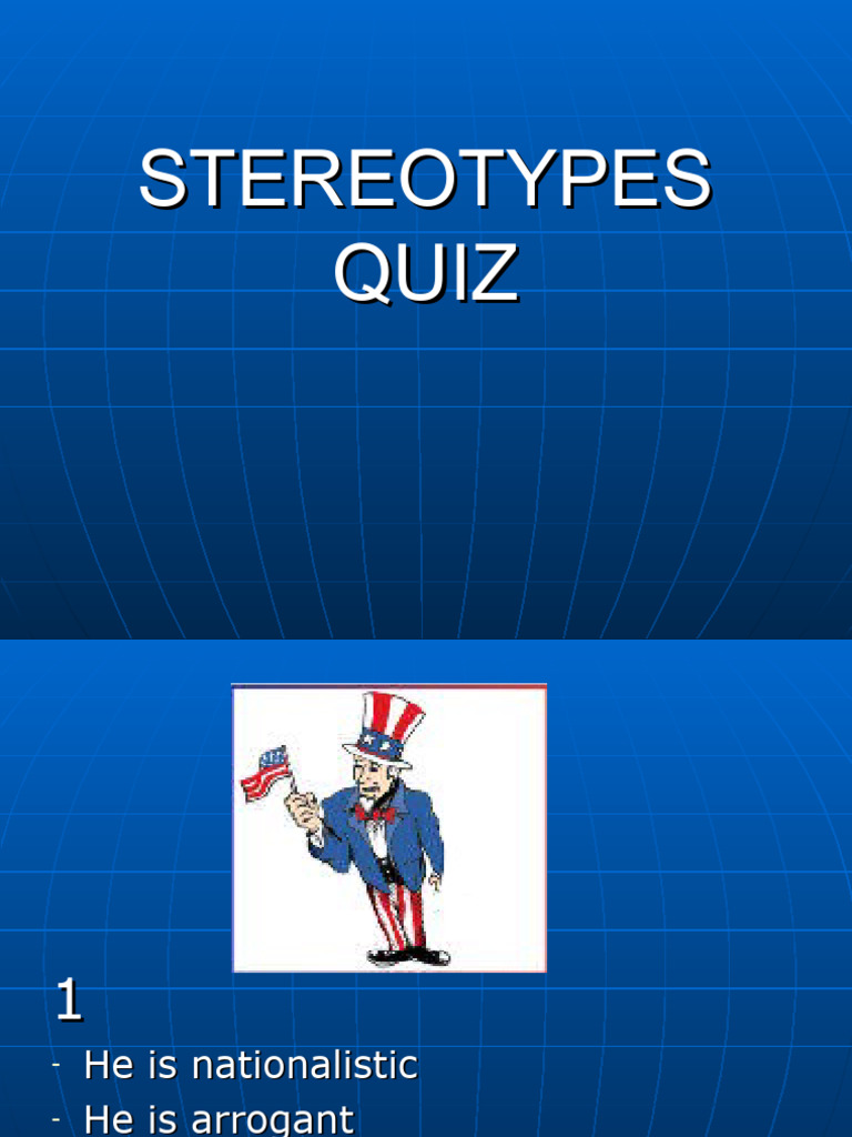 Stereotypes Quiz Fun Activities Games Games - 26363 | PDF
