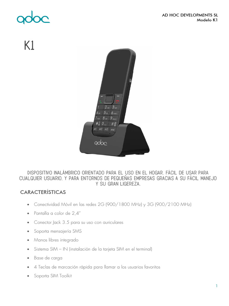 EL FIJO ADOK-K1-Datasheet | PDF | Gsm | 3 G