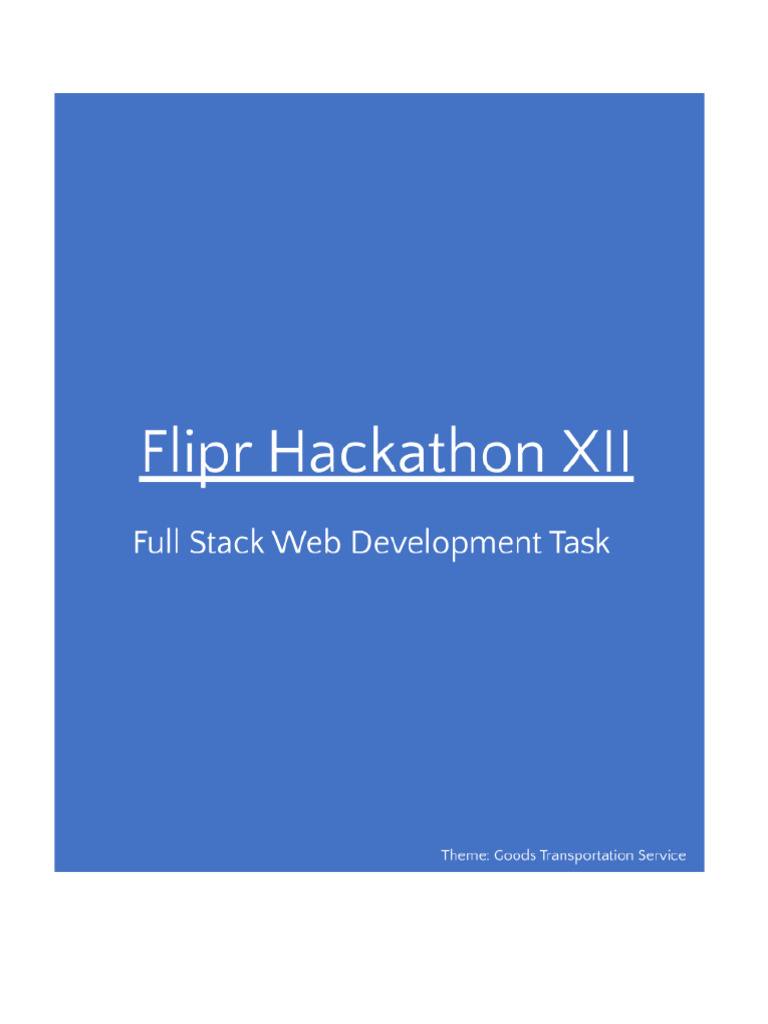 Flipr Hackathon XII-Full Stack Web Development Task | PDF