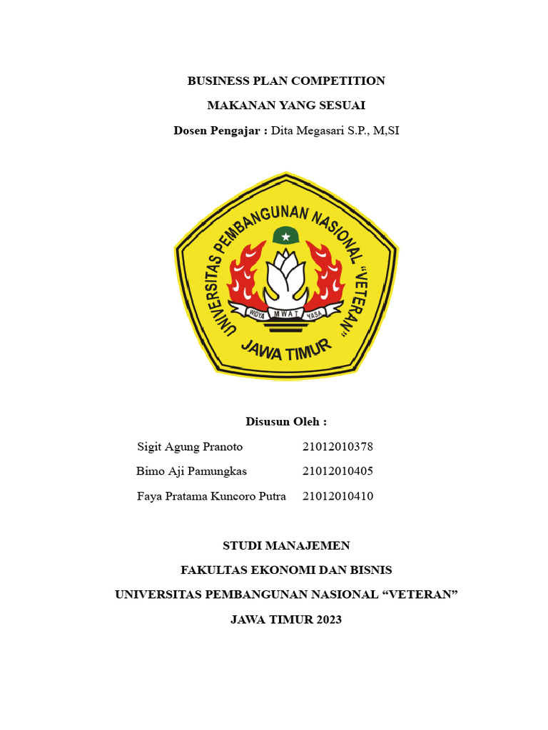 Business Plan Competition Fit Food | PDF