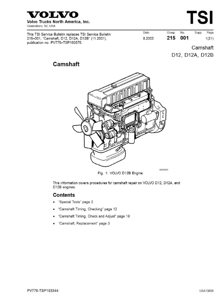 Volvo D12 Specifications - Manualzz | PDF
