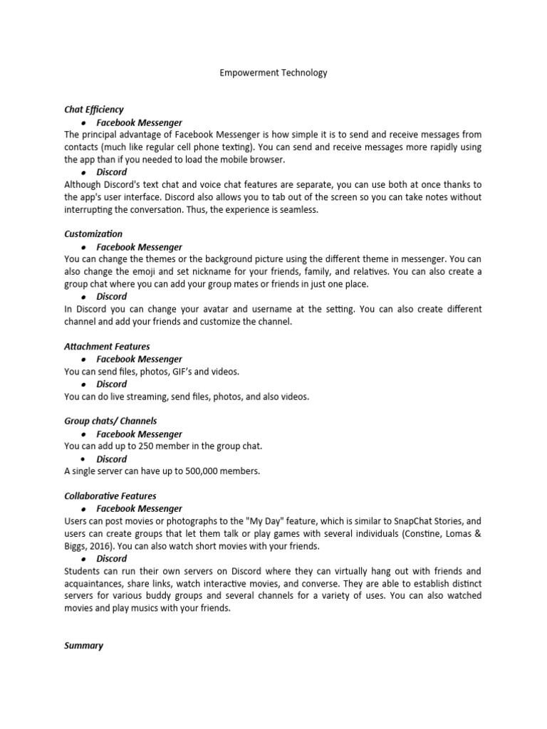 Chat Efficiency Facebook Messenger | PDF