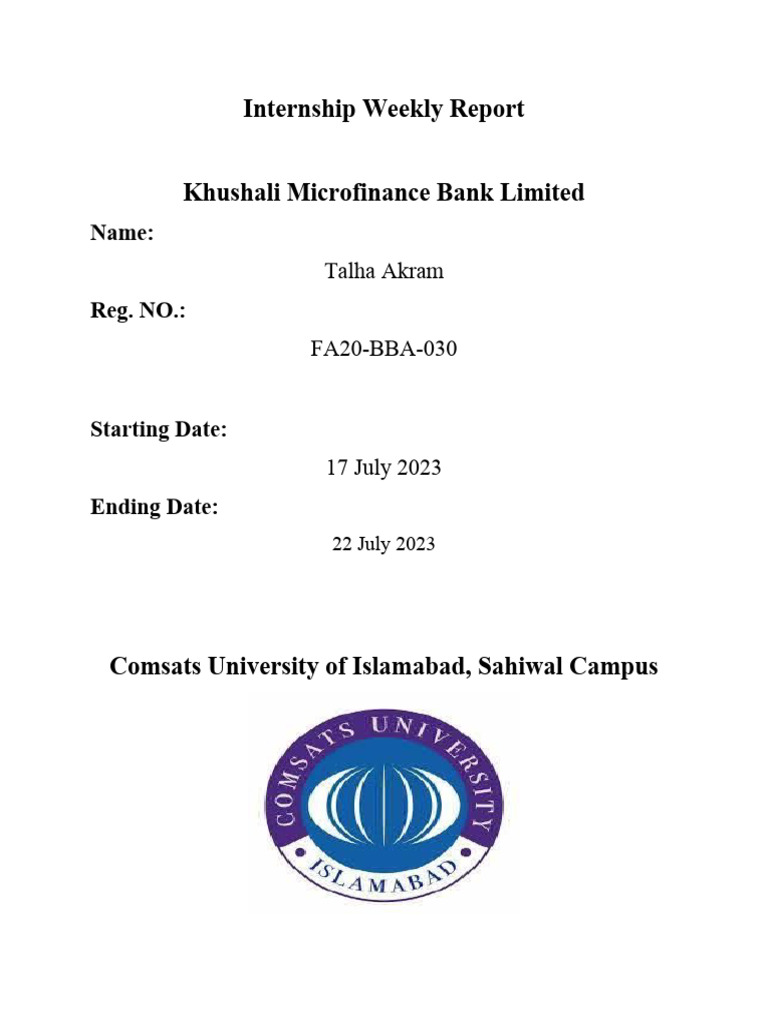 Internship Second Weekly Report | PDF | Cash | Automated Teller Machine
