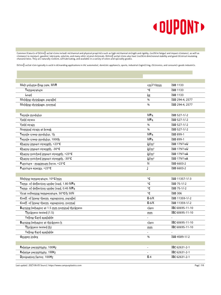 Delrin 500 PNC010 | PDF