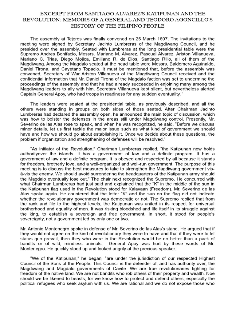 2 - Memoirs of A General and Teodoro Agoncillo's History of The ...