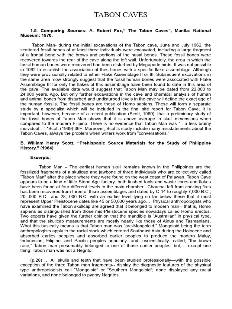 2.2 - Tabon Caves | PDF | Pleistocene | Pliocene