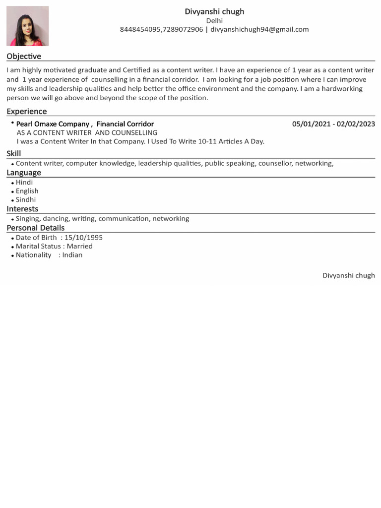 Divyanshi Chugh | PDF