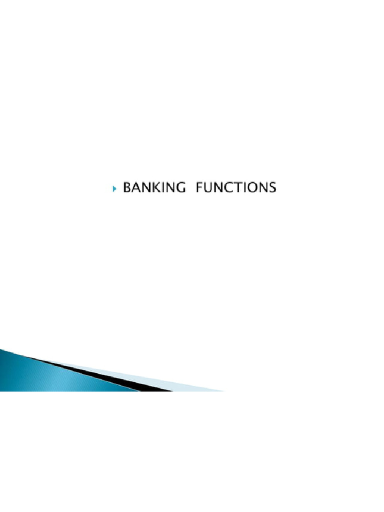Function of Bank | PDF