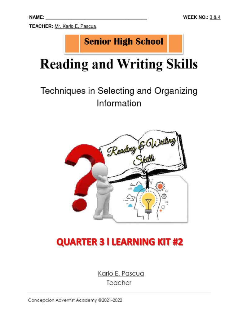 R&W 11 SLK 2 Lesson 2 | PDF | Career & Growth | Social Science