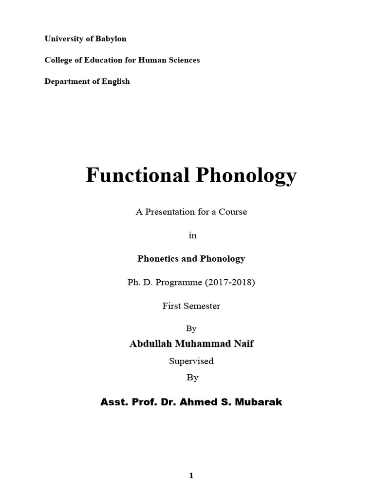 Functional Phonology | PDF | Phoneme | Phonology