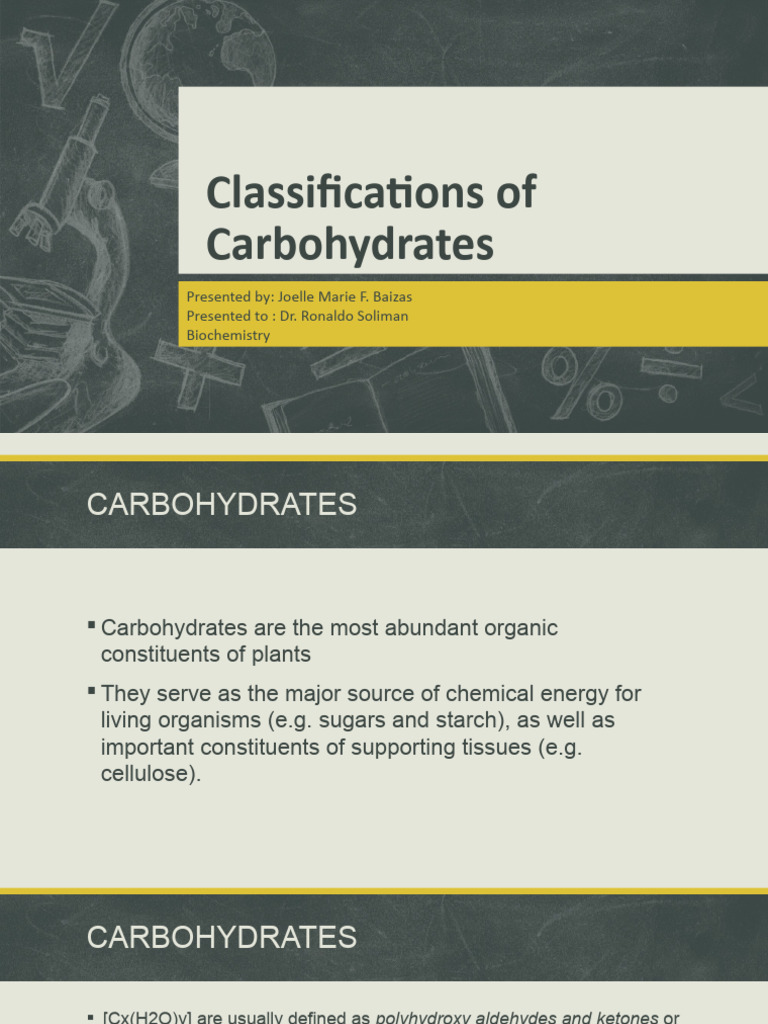 Classifications of Carbohydrates Slides | PDF | Wellness | Technology ...