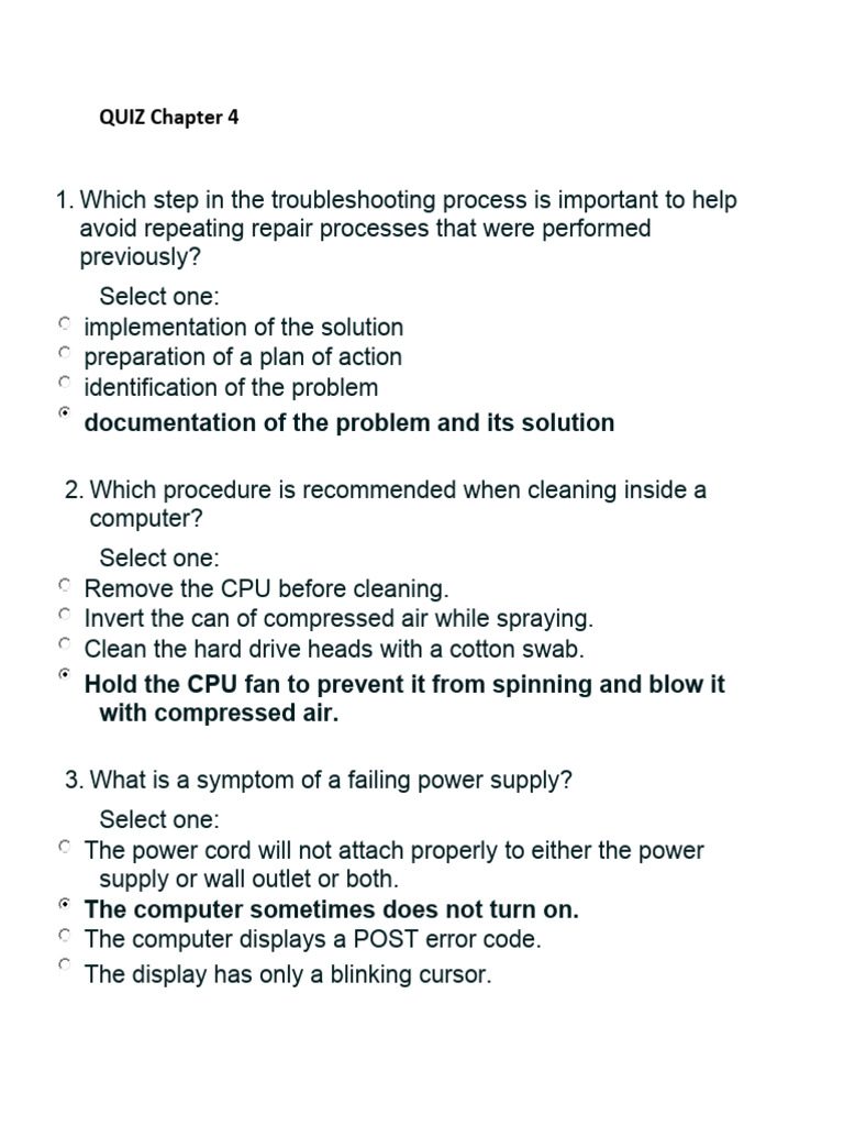 QUIZ Chapter 4 | PDF