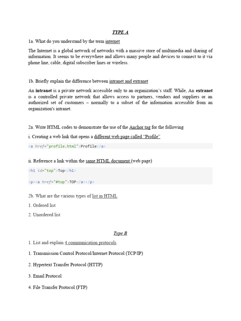 CMP 331 CA Questions Solved | PDF | Internet | Computer Network