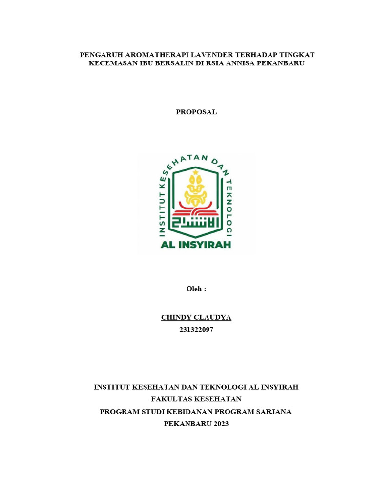 Proposal Chindy Claudya | PDF