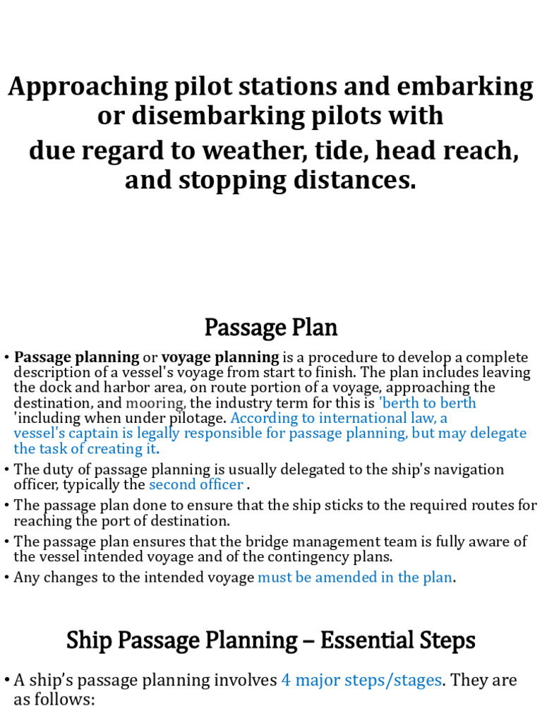 Pilot Embarkation and Passage Planning | PDF