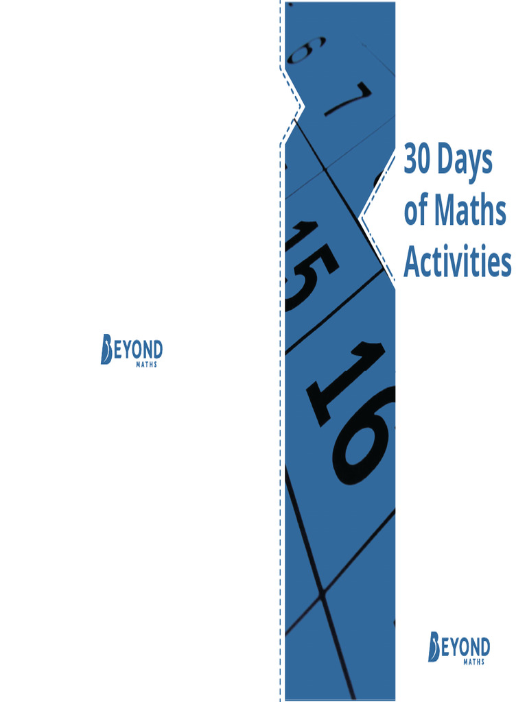 30 Days of Maths Activities Print Ready Booklet (A5) | PDF
