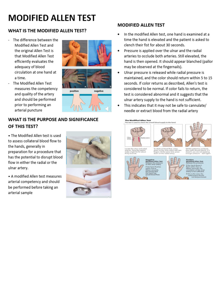 Modified Allen Test | PDF