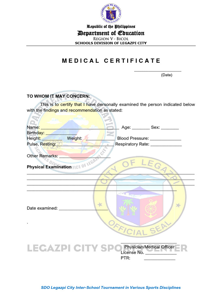 Medical Certificate | PDF