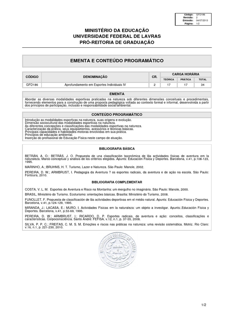 Ementa 2 | PDF | Pedagogia | Física