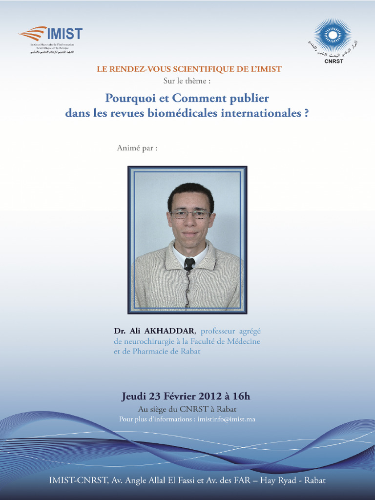 Affiche RDV Scientifique IMIST N01 | PDF