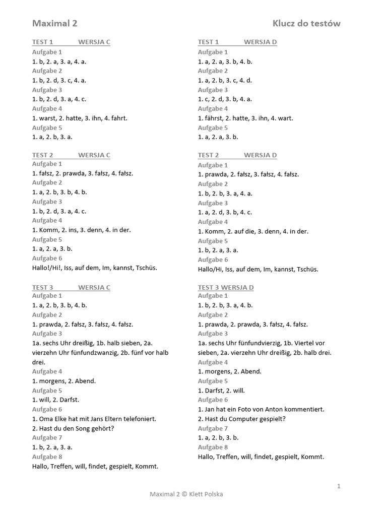 Maximal 2 Klucz Do Testów CD | PDF