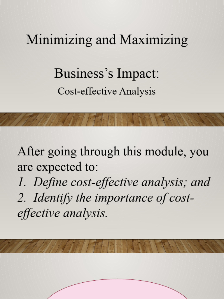 Cost-Effective Analysis Explained | PDF