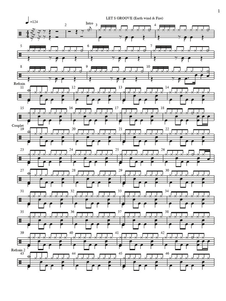 Let's Groove Drum Sheet Music | PDF