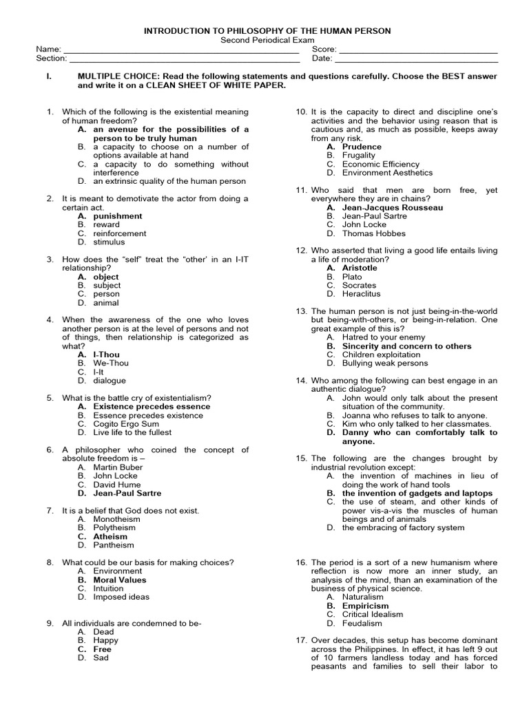 2Q Periodical Exam IPHP | PDF | Reason | Truth