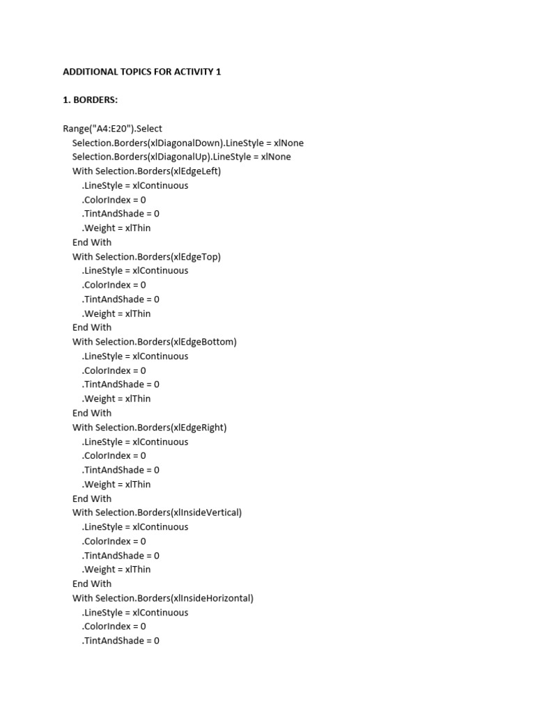 Additional Topics For Activity 1 | PDF