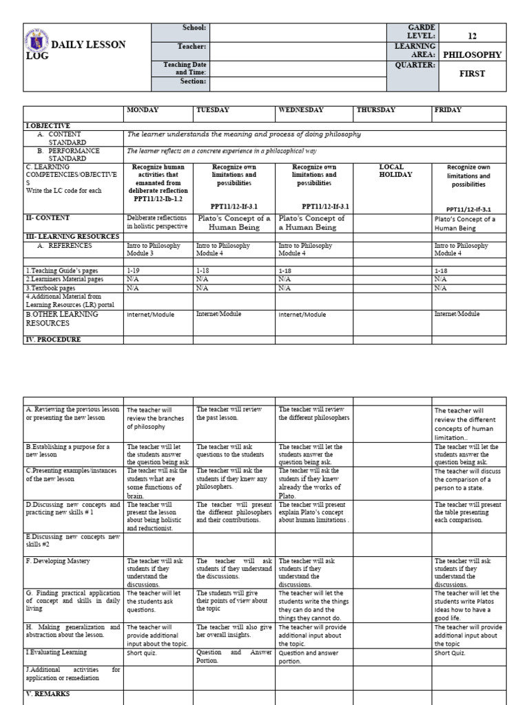 Philosophy Week 2 | PDF | Concept | Teachers