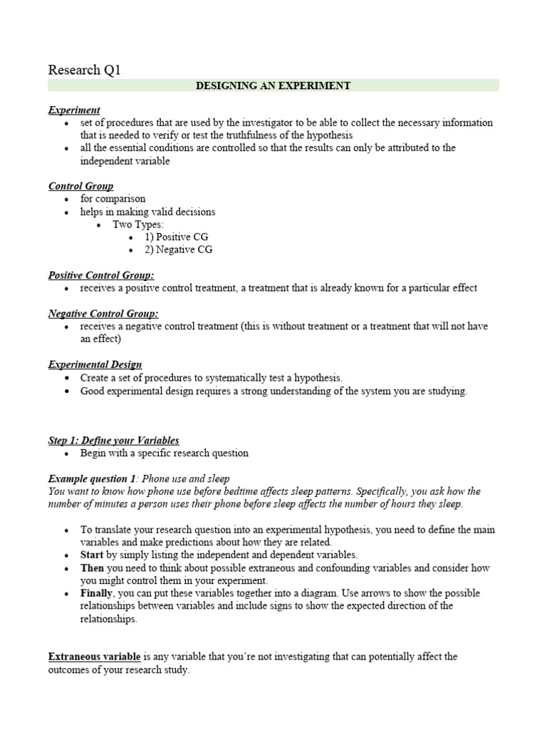 Research Q1-Designing Exp & Laboratory Rules | PDF | Experiment | Confounding