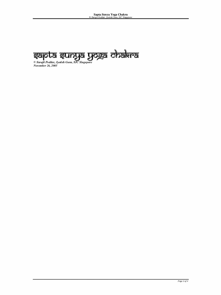 Sapta Sunya Yoga Chakra | PDF