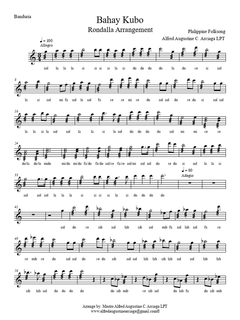 Bahay Kubo Rondalla Banduria | PDF