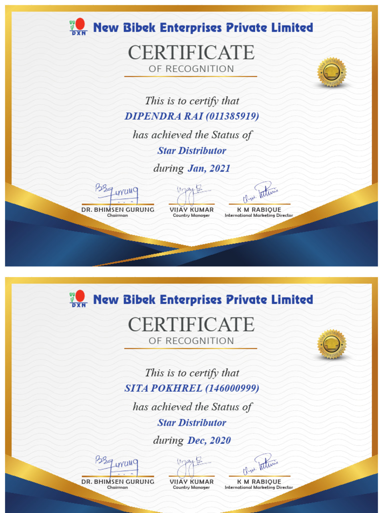 Additional Certificates | PDF