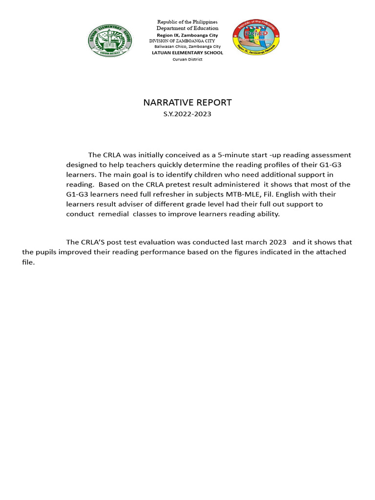 CRLA Narrative Report | PDF