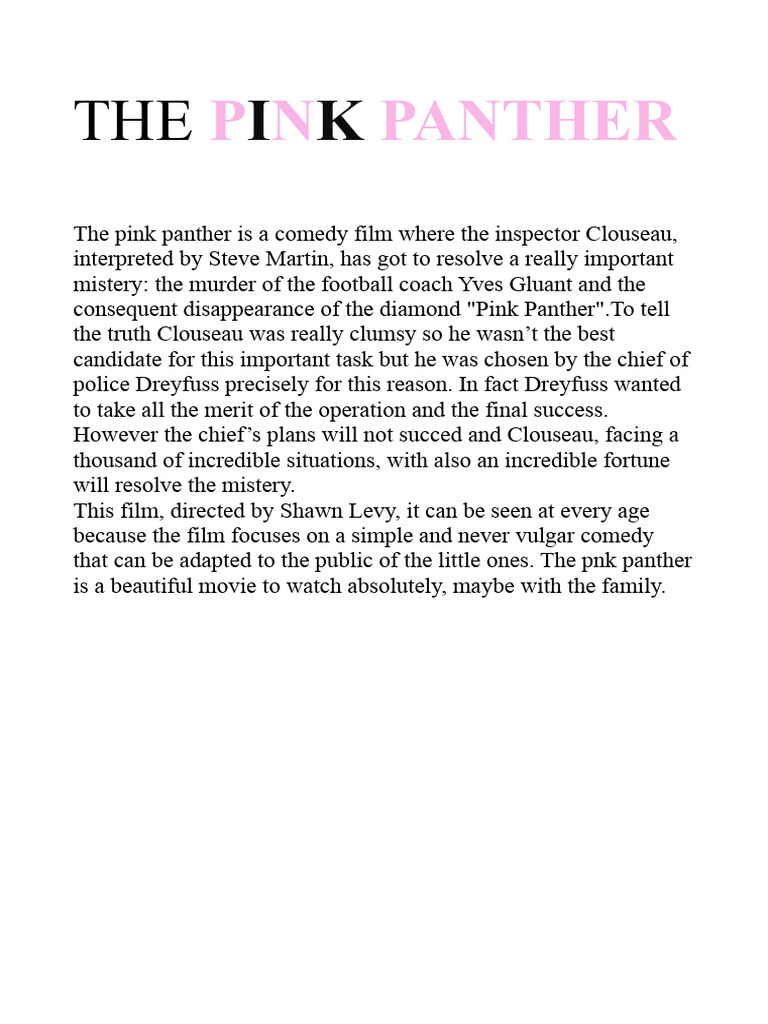 The Pink Panther | PDF