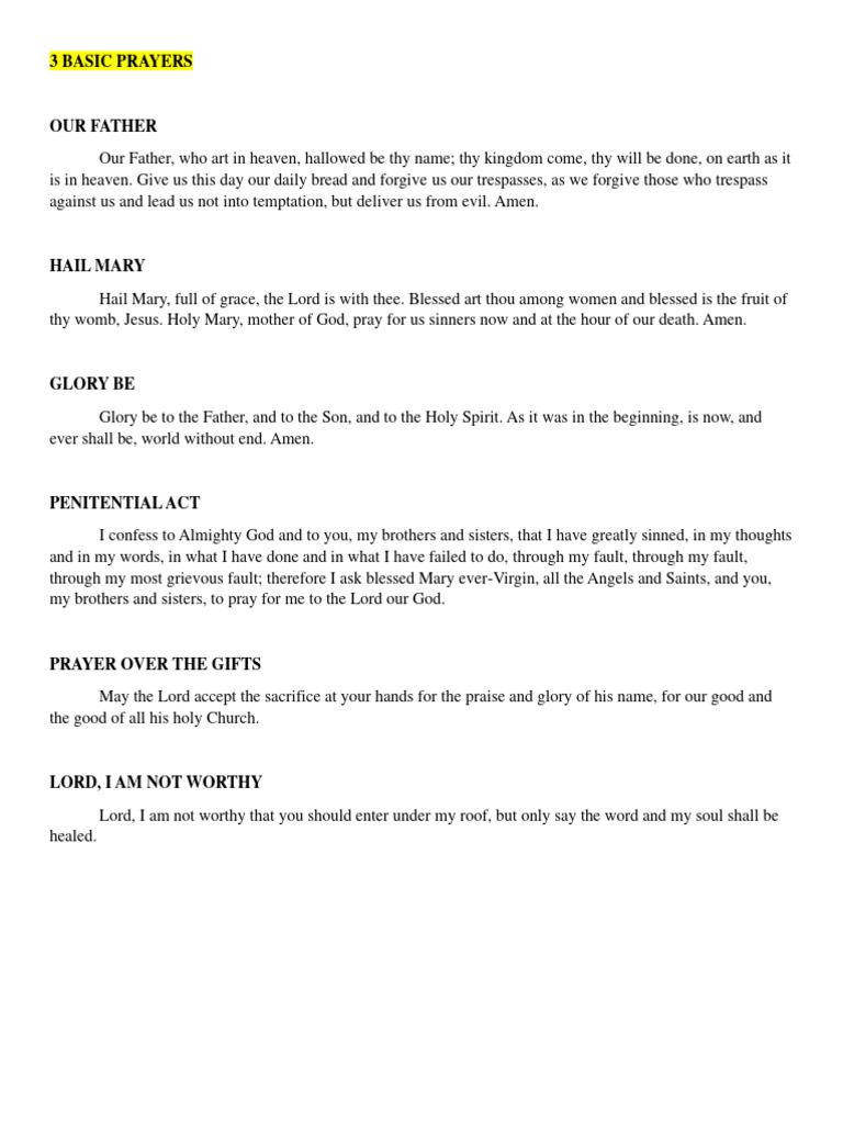 3 Basic Prayers | PDF