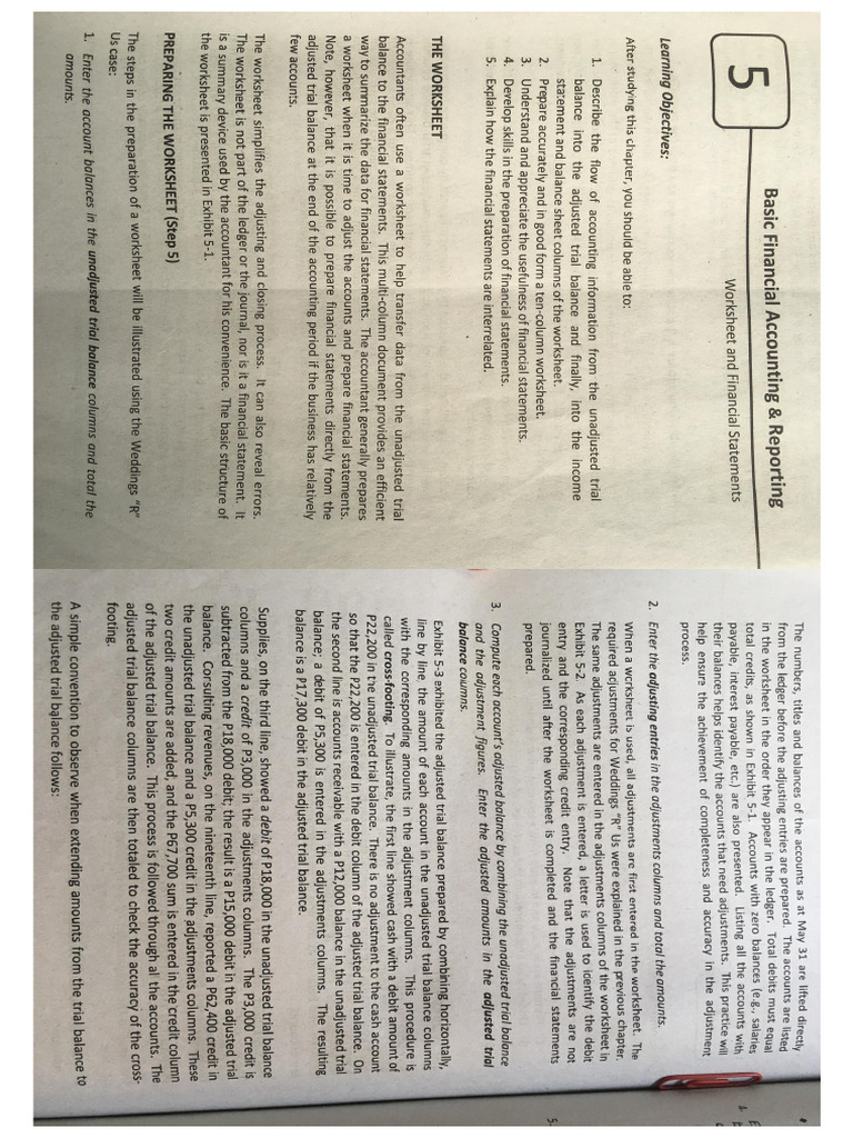 Worksheet and Financial Statements | PDF
