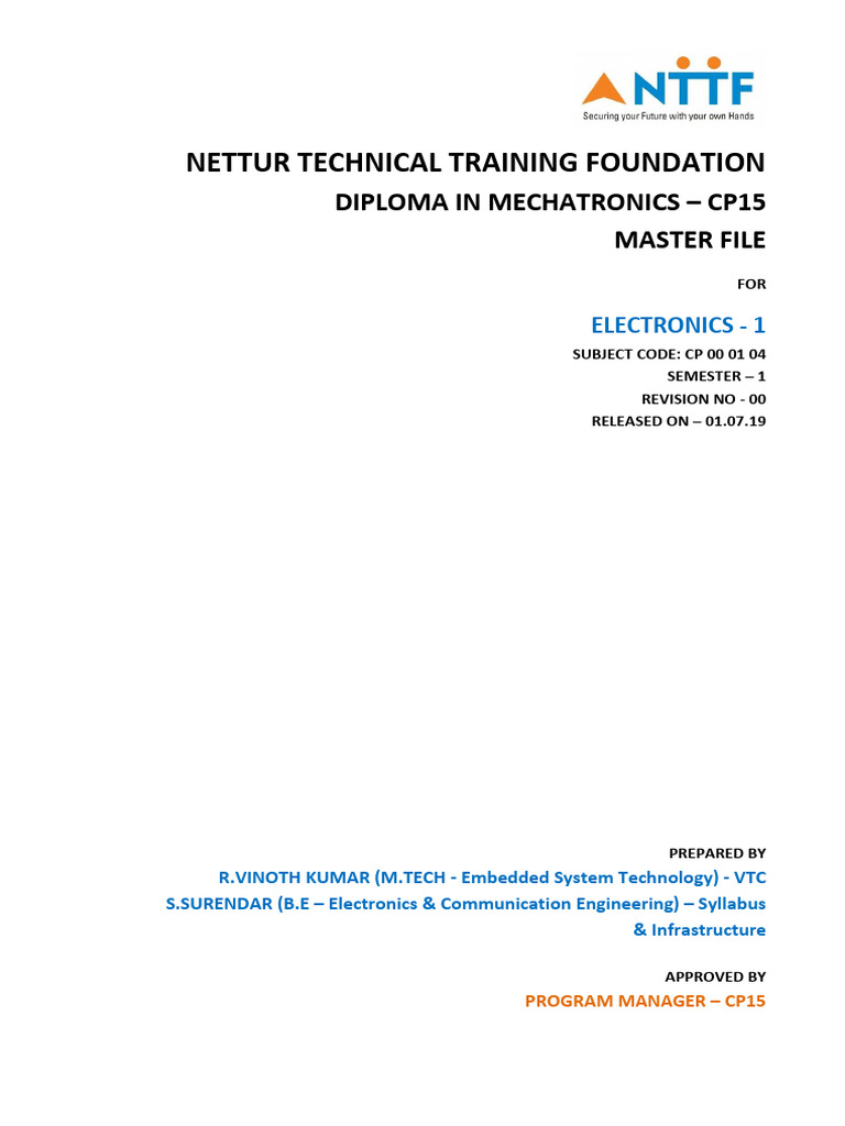 Electronics - 1 | PDF | Capacitor | Inductor