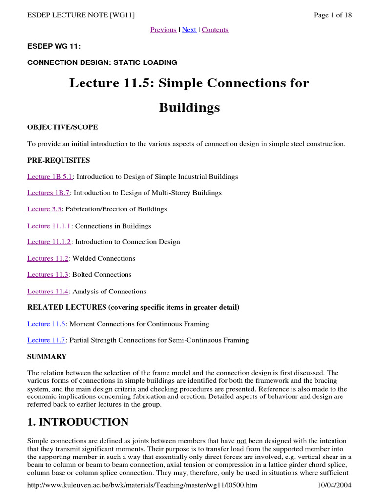 13 Simple Connections For Buildings | PDF