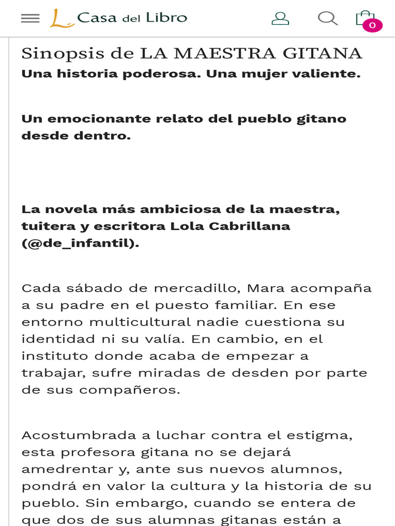 LA MAESTRA GITANA LOLA CABRILLANA Casa Del Libro | PDF