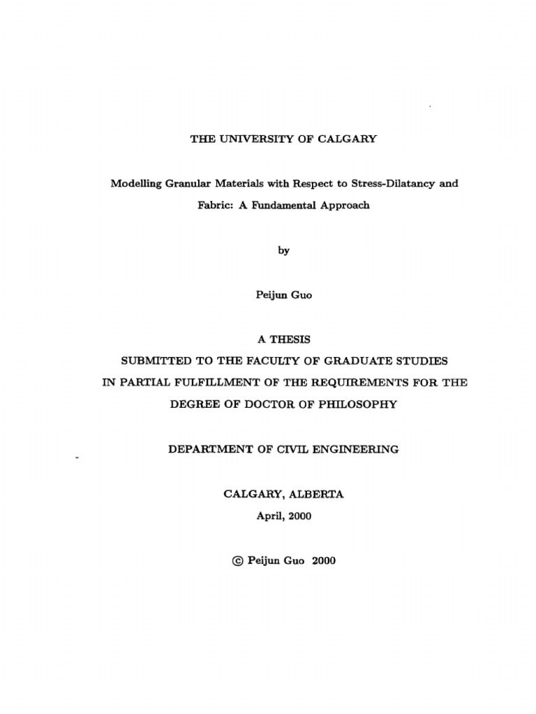 Modelling Granular Materials With Respect To Stress-Dilatancy and ...