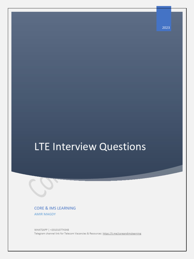 LTE Interview Questions P1 | PDF | Lte (Telecommunication) | Computer Network