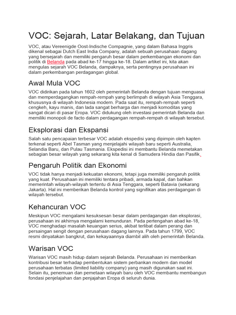 Sejarah Voc | PDF