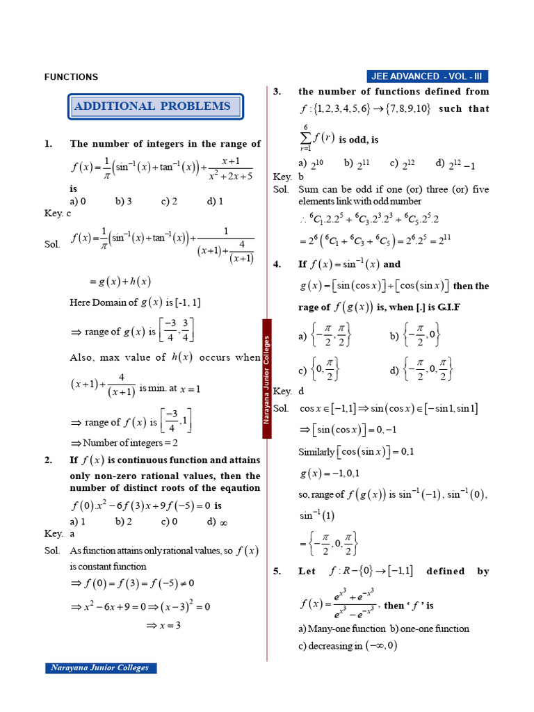Xi Maths Chapter 2 Functions 1 6 Pdf 