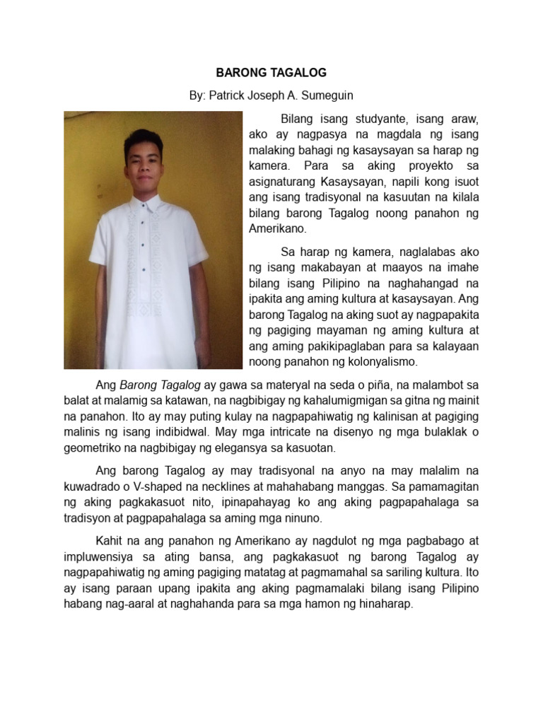 Barong Tagalog | PDF