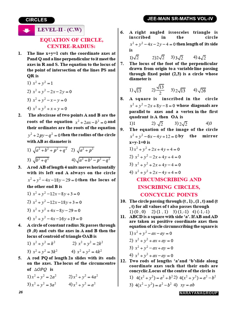 XI - Maths - Chapter 11 - CIRCLES-II | PDF