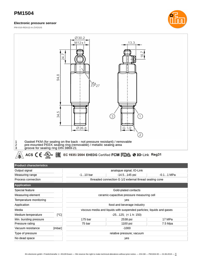 Electronic Pressure Sensor | PDF